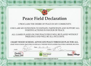 CHART WOOD SCHOOL PEACE DECLARATION CERTIFICATE SIGNED AND DATED ...